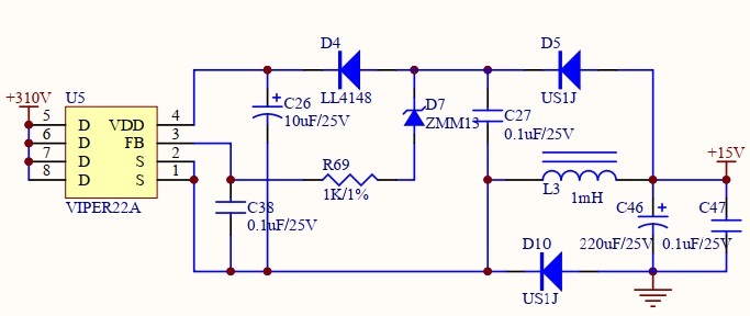 DC-DC电源芯片（VIPER22A）的BUCK电路使用说明_viper22a开关电源电路图-CSDN博客